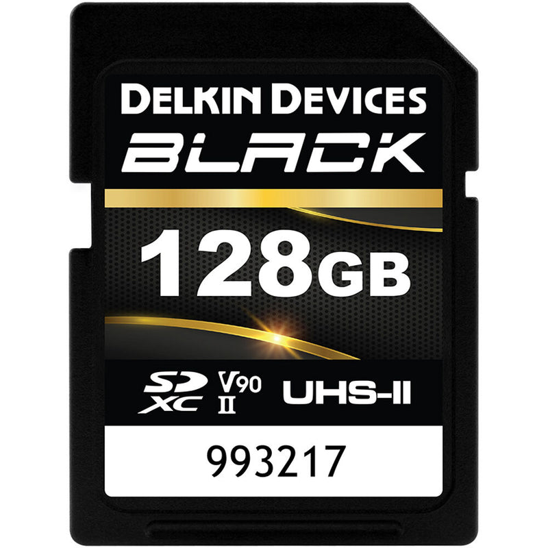 Delkin Devices 128GB BLACK UHS-II V90 SDXC Memory Card