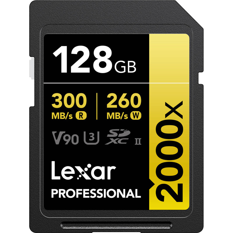 Lexar 128GB Professional 2000x UHS-II SDXC Memory Card (GOLD Series)